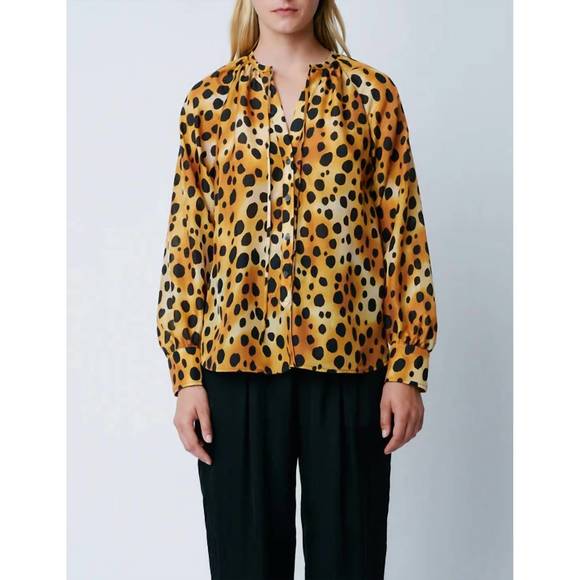 Raquel Allegra | Tops | New Raquel Allegra Print Silk Poet Top In ...